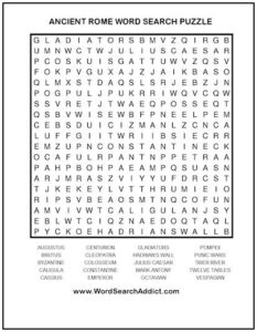 Ancient Rome Printable Word Search Puzzle | Word Search Addict