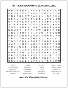 In The Garden Printable Word Search Puzzle | Word Search Addict