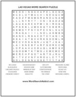 Las Vegas Printable Word Search Puzzle | Word Search Addict
