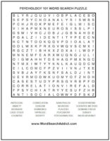 Psychology 101 Printable Word Search Puzzle | Word Search Addict