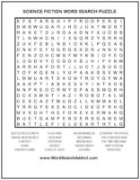 Science Fiction Books Printable Word Search Puzzle | Word Search Addict