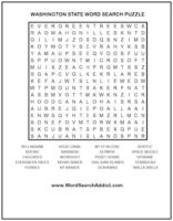 Washington State Printable Word Search Puzzle | Word Search Addict