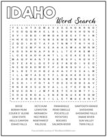 Idaho Printable Word Search Puzzle | Word Search Addict