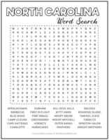 North Carolina Printable Word Search Puzzle | Word Search Addict