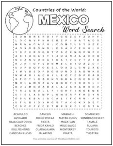 Mexico Printable Word Search Puzzle | Word Search Addict
