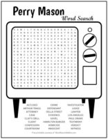 Perry Mason Printable Word Search Puzzle | Word Search Addict