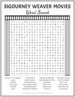 Sigourney Weaver Movies Printable Word Search Puzzle | Word Search Addict