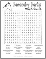 Kentucky Derby Printable Word Search Puzzle | Word Search Addict
