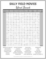 Sally Field Movies Printable Word Search Puzzle | Word Search Addict
