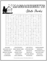 Massachusetts State Parks Printable Word Search | Word Search Addict