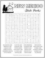 New Mexico State Parks Printable Word Search | Word Search Addict