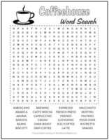 Coffeehouse Printable Word Search Puzzle | Word Search Addict