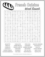 French Cuisine Printable Word Search Puzzle | Word Search Addict