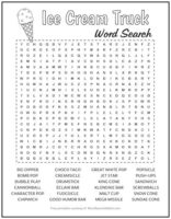 Ice Cream Truck Printable Word Search Puzzle | Word Search Addict