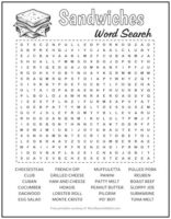 Sandwiches Printable Word Search Puzzle | Word Search Addict