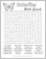 Butterflies Printable Word Search Puzzle | Word Search Addict